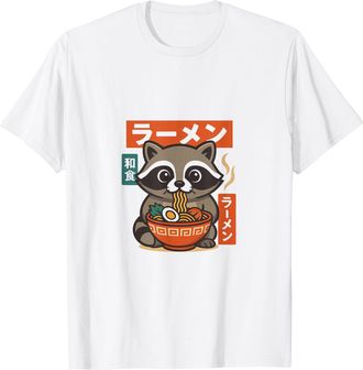 Hello Kitty Ramen S&uuml;&szlig;er Waschb&auml;r Kawaii Japanische Manga Kunst Anime T-Shirt