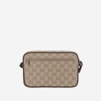 Gucci Unisex Mini Gg Shoulder Bag Beige Cotton