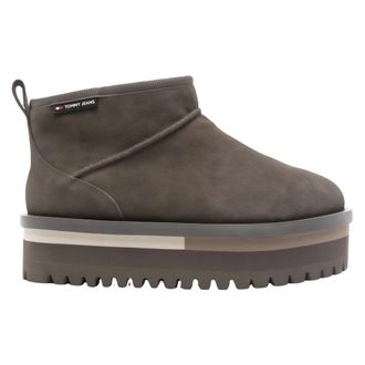 Tommy Jeans TJW Suede Flatform Boot WL - - Shoes - Damen - Grau - 37 EU