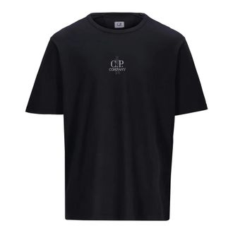 C.P. Company C.p. Company, Homme, Tops, Noir, Taille: XL T-shirt brod&eacute; &agrave; manches courtes