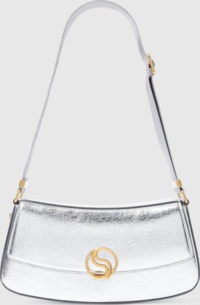 Stella McCartney S-Wave Metallic Shoulder Bag, Woman, Silber