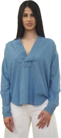Closed Femme, Blouses et Chemises, Bleu, Taille: 40 FR Chemises