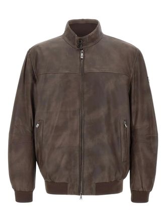 Peuterey veste bomber en cuir - Marron