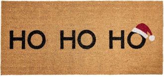 Beliani Paillasson de Bienvenue en Fibre de Coco 55 x 120 cm Motif Ho Ho Ho de Noël Antidérapant Naturel Palakpakin