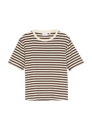 Comma Kurzarmshirt T-Shirt Streifenshirt im Regular Fit