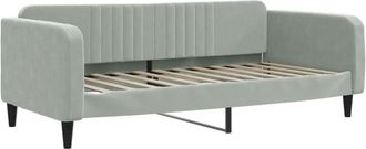 vidaXL Tagesbett Hellgrau 100x200 cm Samt Vidaxl