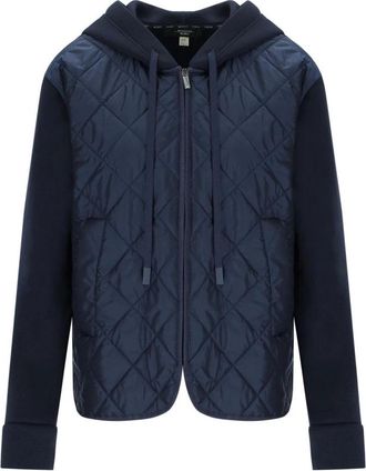 Max Mara Femme, Sweatshirts et sweats &agrave; capuche, Bleu, Taille: 40 FR Edito Hooded Jacket