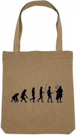 Fabulous Sac Shopping Tote Bag Aspect Lin - Evolution Cornemuse Irlande Instrument Musicien - Sac de Courses Toile Epaisse 360g Beige Naturel Cabas Port&eacute; Epaul