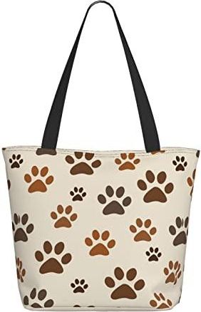 AOOEDM Joli sac &agrave; provisions pour femme avec empreintes de chiot 33 x 27,9 x 17,8 cm. Le cadeau parfait pour la Saint-Valentin. Cest de la Saint-Valentin pou