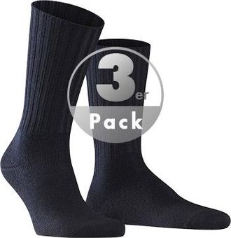 Falke Herren Socken blau Schur-Wolle unifarben