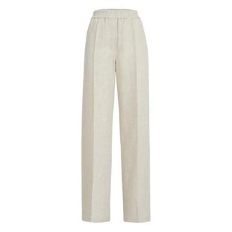 Brunello Cucinelli Femme, Pantalons, Beige, Taille: 38 FR Loose Track trousers