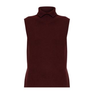 Jil Sander Asymmetrisches Rollkragen-Top - - Knitwear - Damen - Rot - L