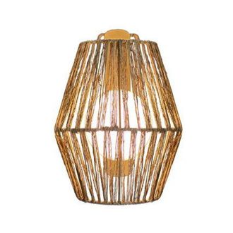 Licht-Erlebnisse Licht-erlebnisse - Akku Wandlampe au&szlig;en led IP54 24,5 cm hoch Rattan Dimmer Fernbedienung 2700 k Modern Au&szlig;enwandleuchte Balkon Au&szlig;enleuchte Wand