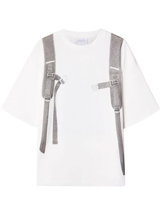 Off-white t-shirt en coton &agrave; imprim&eacute; Backpack - Blanc