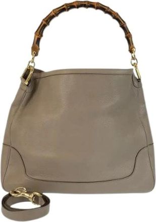 Gucci Pre-owned Bamboo Diana Leather Shoulder Bag - Femme - Pre-owned - Beige - Taille: ONE Size