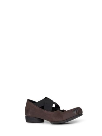 Uma Wang Womens Ballet Flats Leather Brown Ballerina Shoes