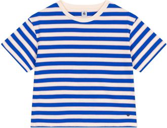 Petit Bateau Damen A0D3L Kurzärmeliges T-Shirt, Ecru/Mehrfarbig, XL