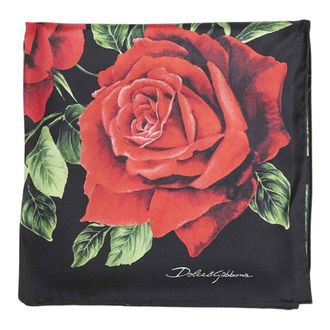 Dolce & Gabbana Femme, Accessoires, Multicolore, Taille: ONE Size Foulard en soie imprim&eacute; bouquet de roses