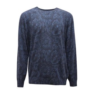Etro 9089Av Maglione Wool Sweater - - Knitwear - Herren - Blau - XL