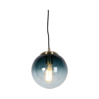 QAZQA Pallon - Suspension - 1 lumi&egrave;re - &oslash; 200 mm - Bleu - Art Deco - &eacute;clairage int&eacute;rieur - Salon i Chambre i Cuisine i Salle &agrave; manger - Qazqa