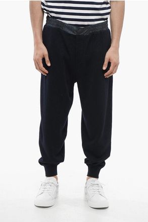 Etro Knitted Sweatpants with Paisley Patterned Nylon Elastic Wais size Xl