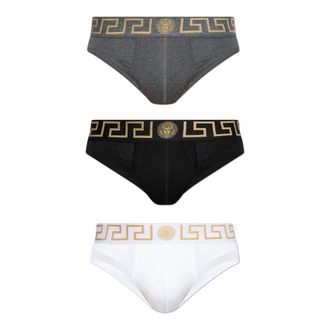 Versace Homme, Sous-vêtements, Multicolore, Taille: 3XL Lot de 3 slips Greca Border