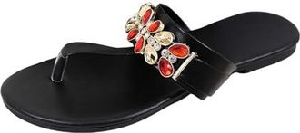 Generic Chaussures Femmes Baskets 2016 Femmes Plage Tanga Pantoufles Creux Casual Clip Toe Pantoufles Plates Chaussures Sandales Femmes Chaussures 40.5, Noir,