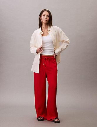 Calvin Klein Hose Aus Viskose Mit Weitem Bein - Goji Berry - Damen - 32