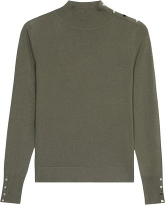 Oltre Femme, Pulls, Vert, Taille: 44 FR Col roul&eacute; ajust&eacute; en maille viscose