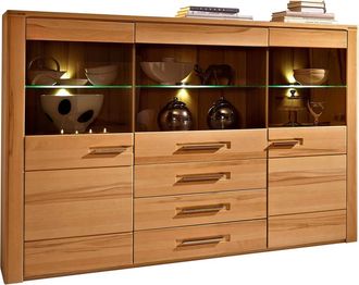 Möbelando Highboard Sideboard Vitrine Standschrank VItrinenschrank Schrank Nature Plus I