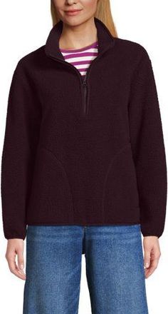 Lands End Teddy-Pullover mit Reißverschluss, Damen, Größe:36-38 regular, Rot, Polyester, by Lands End