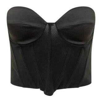 Actualee Femme, Sous-v&ecirc;tements, Noir, Taille: 40 FR Bustier sans Bretelles