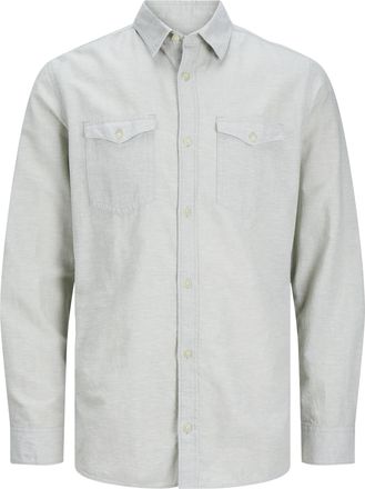 Jack & Jones Herren Jcosheridan Linen Blend Shirt Ls Langarmhemd 12251713,Desert Sage,L