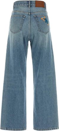 Chlo&eacute; Wide-Leg Cotton Jeans - Blue