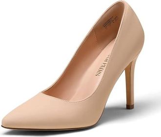 Dream Pairs Christian-New Bout Pointu Escarpins Talon Haut Femme Nu Nubuck 37.5 EU