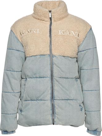 Karl Kani Herren KM234-036-1 KK Retro Denim Teddy Puffer Jacket Light Dirty Blue/Cream, M