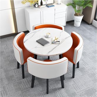 Generic Tisch im modernen Esszimmer, 4 Chaises Encastrables for den Empfang des B&uuml;ros, widerstandsf&auml;hig und langlebig(E1)