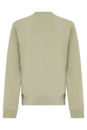 HUGO BOSS Mens Cotton Crew Neck Sweatshirt Open Green Sweatshirts Sweater
