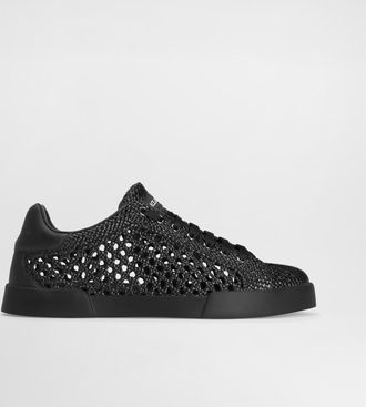 Dolce & Gabbana Sneaker Portofino Aus Geflochtenem Leder - Mann Sneakers Schwarz 40.5