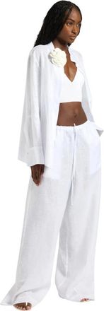 Liviana Conti Femme, Pantalons, Blanc, Taille: 34 FR Wide Pantalons