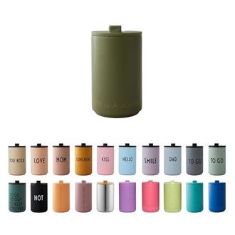 DESIGN LETTERS Thermobecher | Thermobecher kaffee to go | Kaffeebecher To Go aus Edelstahl doppelwandig isoliert, auslaufsicher | Geschenke f&uuml;r frauen, M&auml;nner | Trav