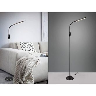 Reality Reality Leuchten - Dimmbare led Stehleuchte toro Schwanenhals, Schwarz, H&ouml;he 145cm