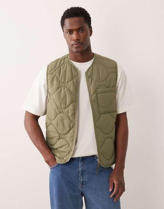 Arket Veste sans manches matelass&eacute;e &agrave; fermeture &eacute;clair - Vert