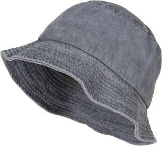 styleBREAKER Chapeau de pêcheur Unisexe uni en Aspect Vintage lavé, Chapeau Seau, Chapeau de Soleil en Tissu uni 04025045, Couleur:Gris