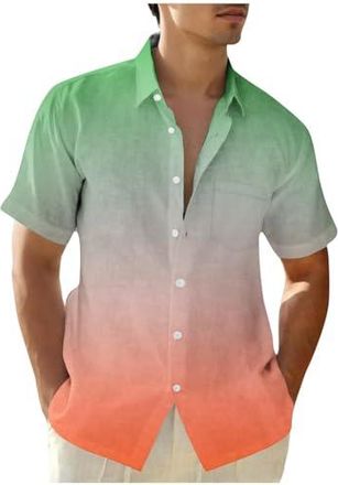 Generic Chemise &agrave; manches courtes pour homme, style d&eacute;contract&eacute;, classique, col rabattable, &eacute;l&eacute;gant, extensible, l&eacute;ger et confortable, chemise boutonn&eacute;e pour 