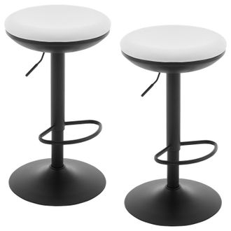 Woltu Barhocker 2er Set, Hocker h&ouml;henverstellbar drehbar, Barstuhl Tresenhocker Bistrohocker, Drehhocker mit Fu&szlig;st&uuml;tze Metallgestell, f&uuml;r Bar K&uuml;cheninsel, N