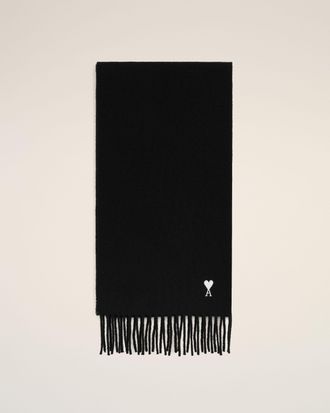 Ami Ami Paris - Echarpe noire en laine Ami de Coeur Noir - TU - Unisex