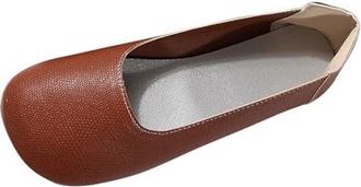 Generic Chaussures &agrave; enfiler d&eacute;contract&eacute;es &agrave; bout rond pour femme - &Eacute;l&eacute;gantes - Couleur unie - L&eacute;g&egrave;res et confortables - Large largeur - Ballerines plates pou