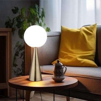 Globo Lighting Lampe de table, lampe de chevet, lampe de lecture, lampe de salon, lampe dappoint, lampe de chambre, forme conique, boule en verre métallique