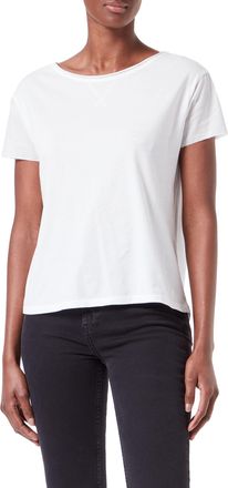 Comma Damen T-Shirt T-Shirt, 0120 weiß, 40